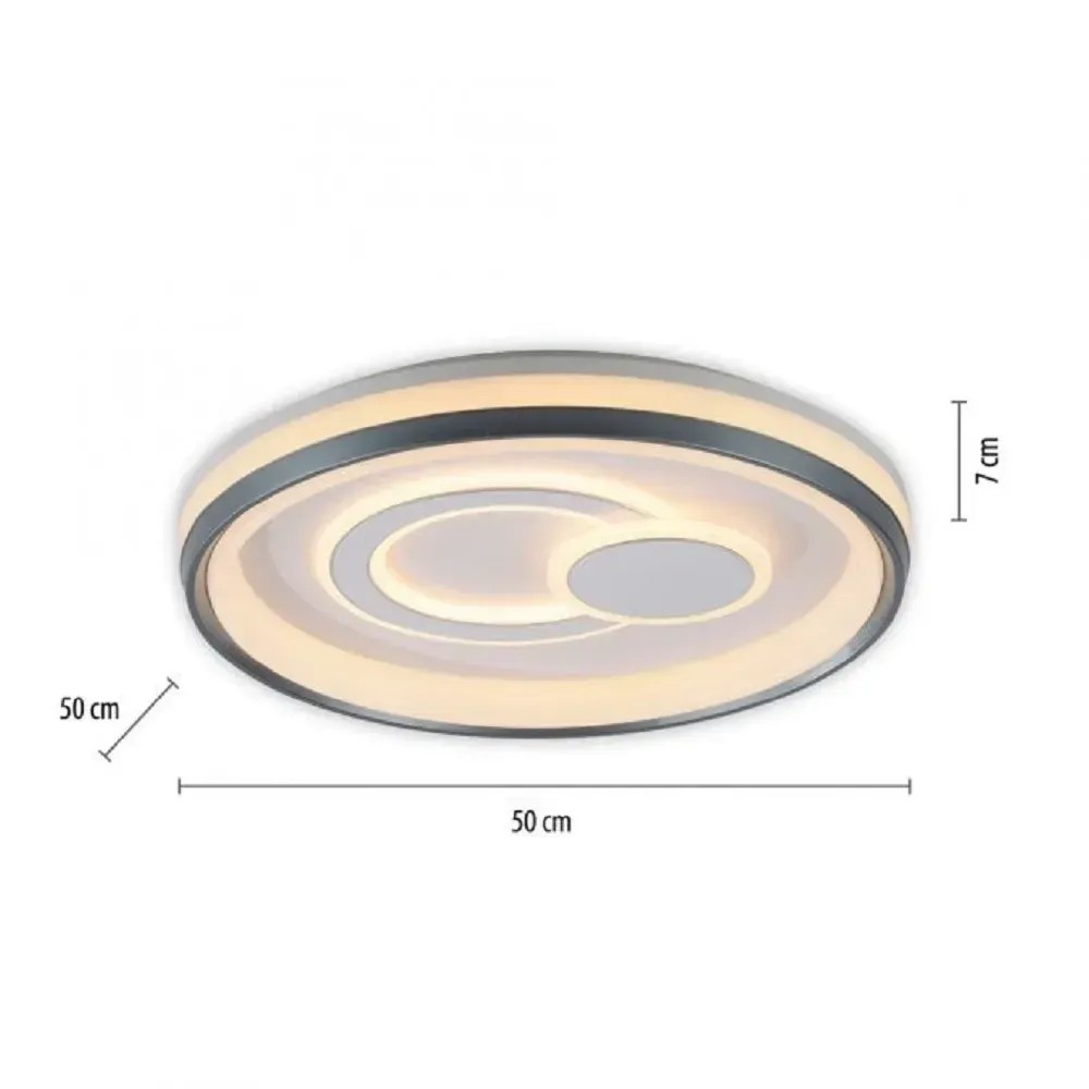 JUST LIGHT. LED stropní svítidlo MINELLI 40W 2300lm 3000K pr. 50 x 7 cm