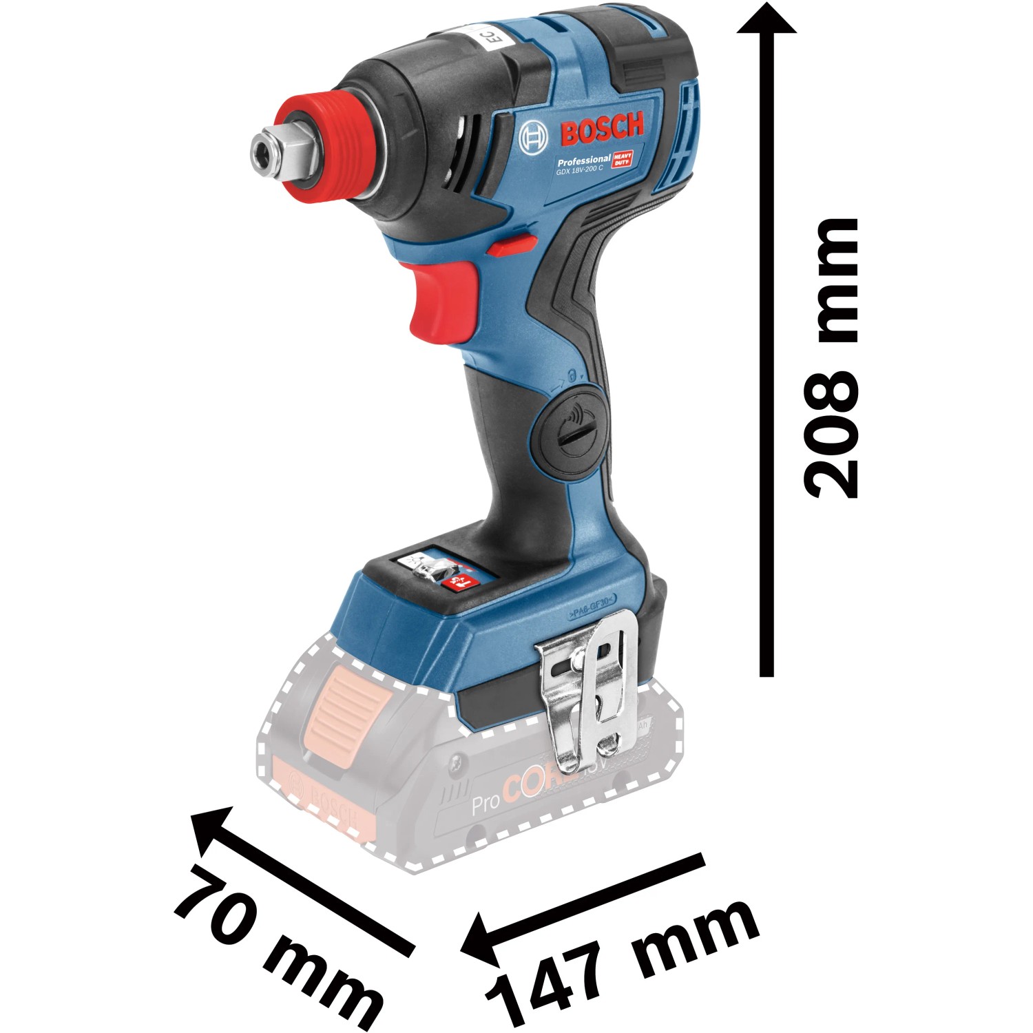 Bosch Professional Aku rázový utahovák GDX 18V-200 C Solo