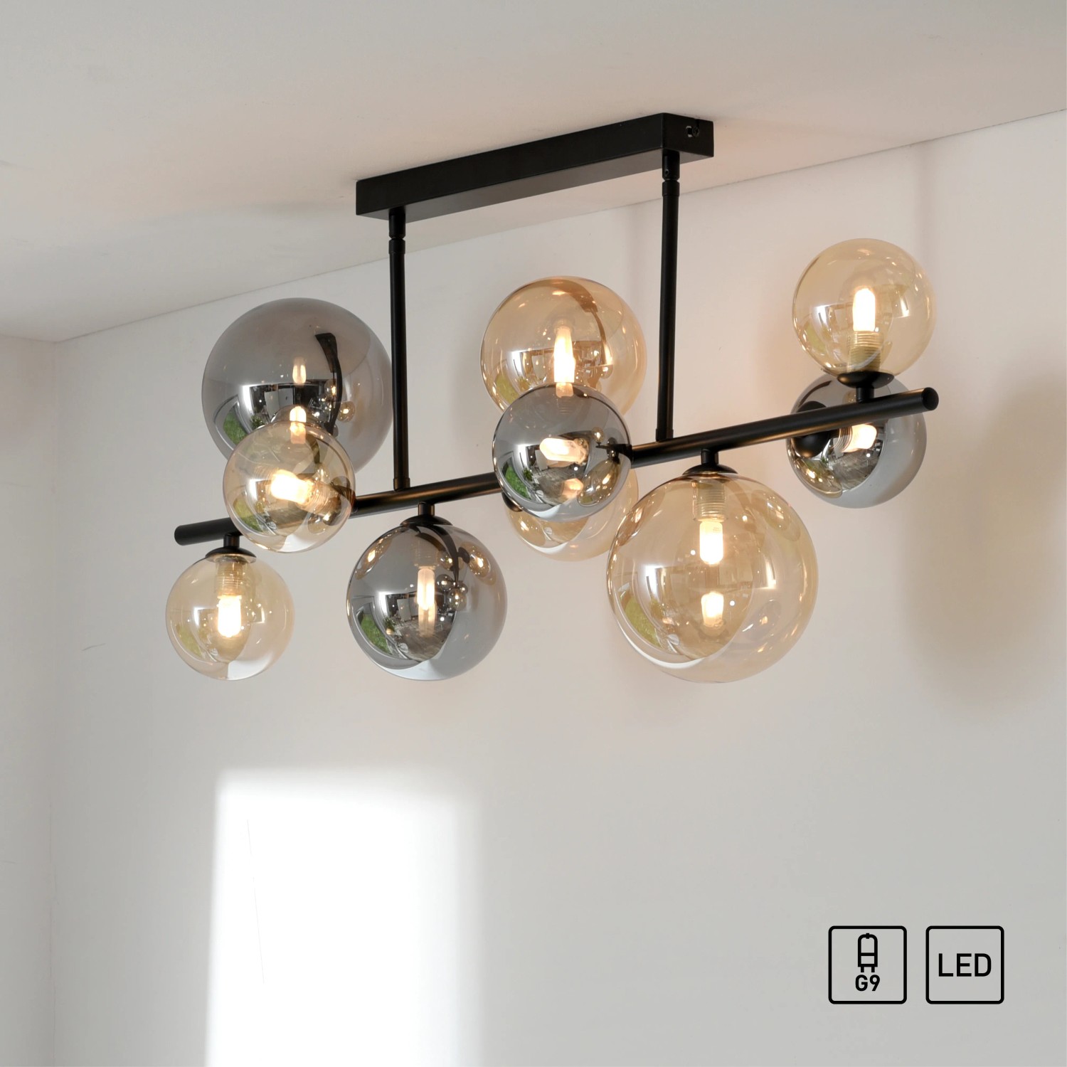 Paul Neuhaus Stropní svítidlo Popsicle 10bodové, černá, 35 x 32 x 85 cm ...