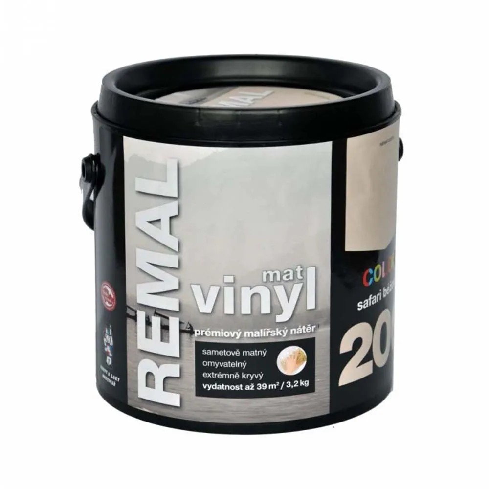 REMAL Vinyl COLOR Mat Prémiový malířský nátěr 200 safari béžová 3,2 kg ...
