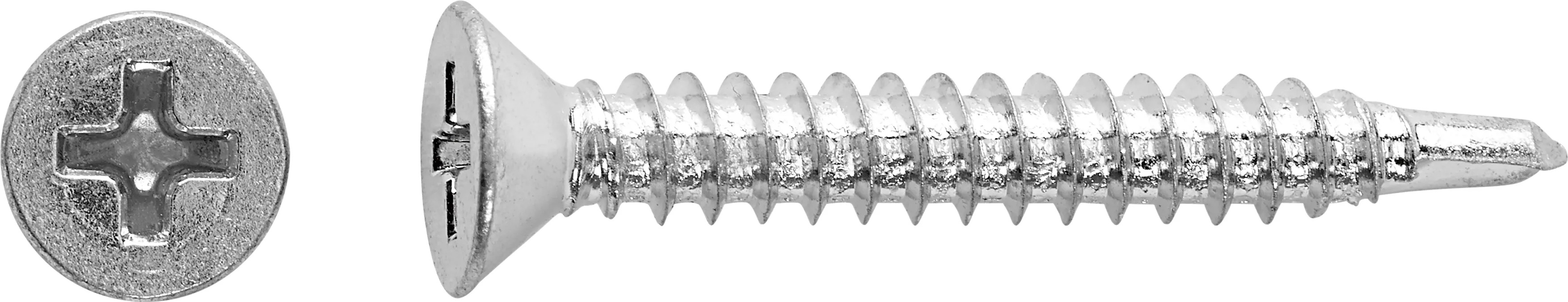 Samořezný šroub se zápustnou hlavou PH2 bíle pozinkovaný 4,8 x 32 mm, 12 ks