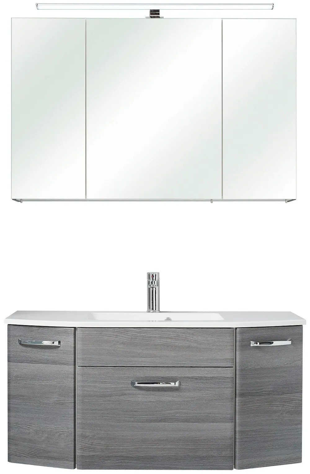 Pelipal Koupelnový nábytek Zoey - umyv.+skříňka+zrc.skříň., grafit, 112 cm