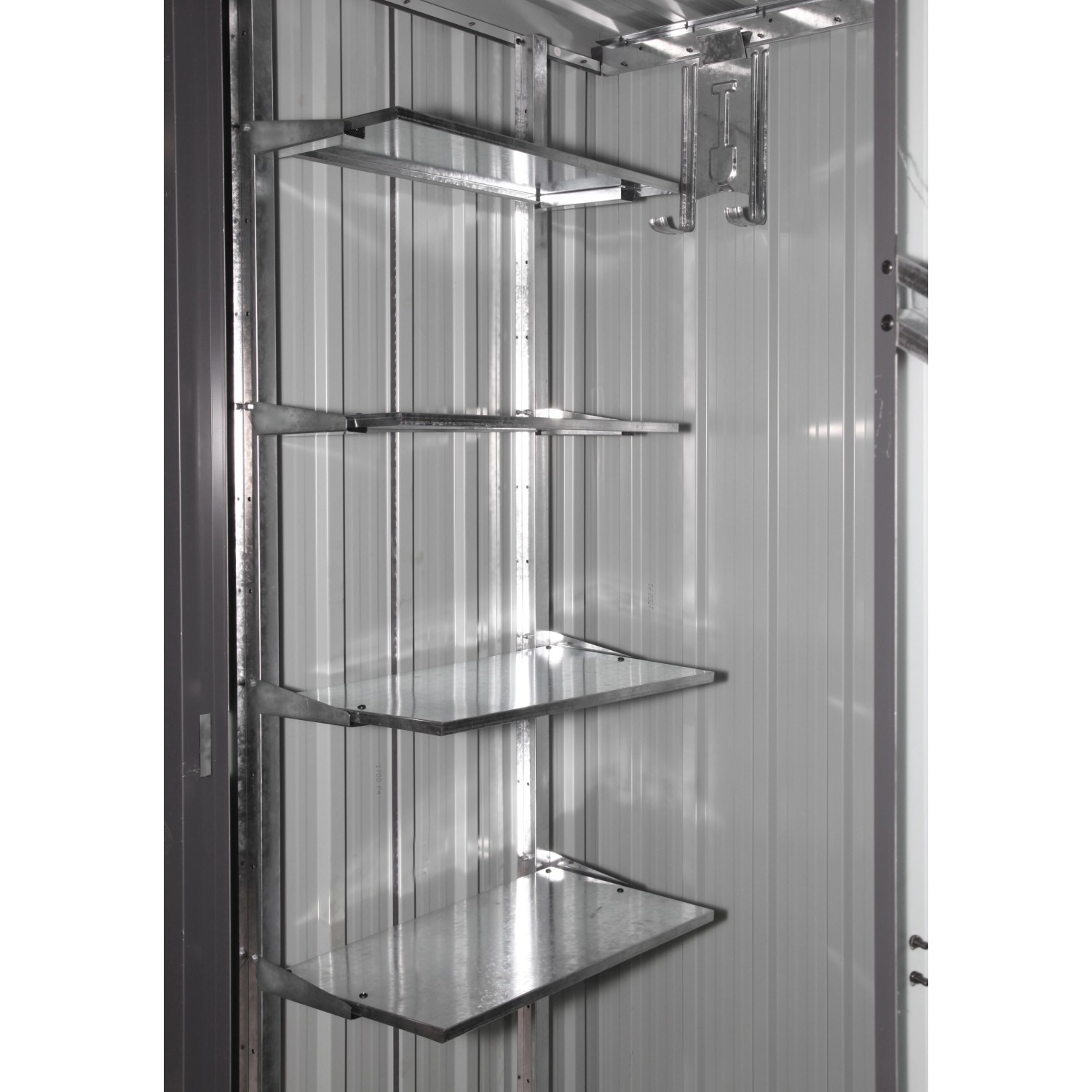 Floraworld Plechový zahradní domek, plochá střecha, antracitová, 98 x ...